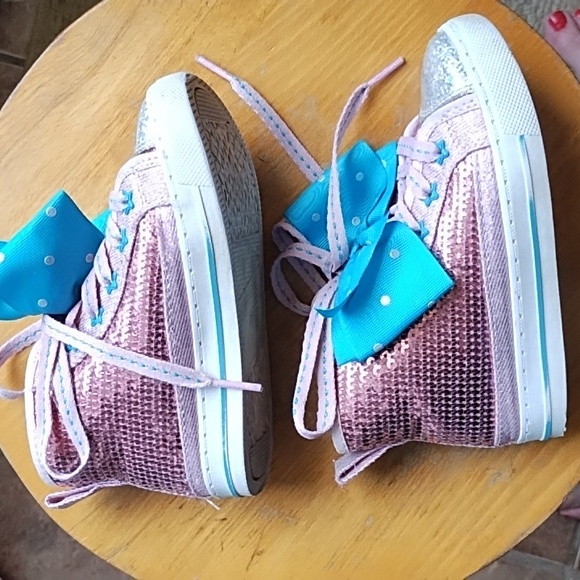 JoJo Siwa | Shoes | Jojo Siwa Sequin Sneakers Kids Pink With Aqua Trim ...